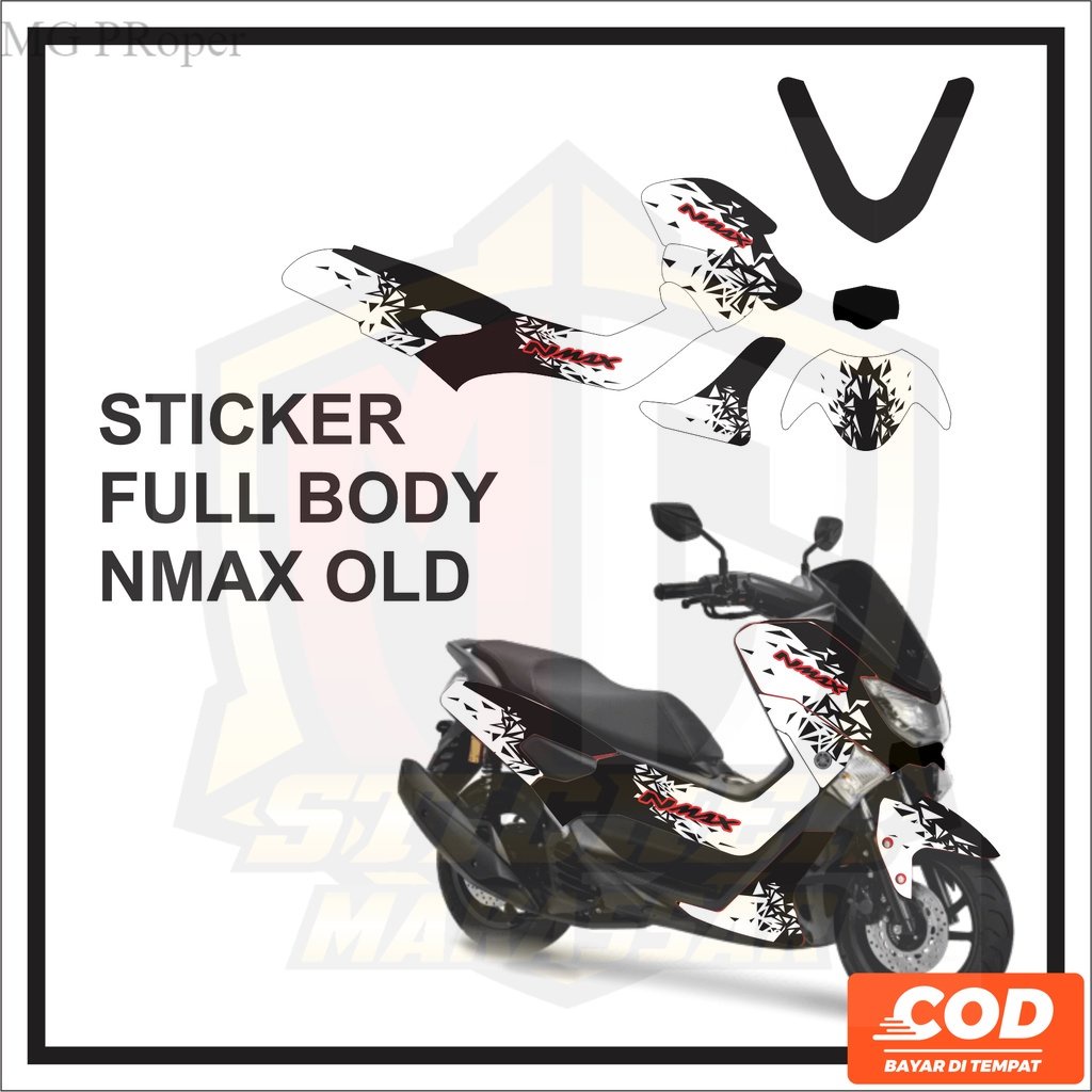 Jual Stiker Striping Decal Yamaha NMAX Old Motif Hitam Putih Variasi ...