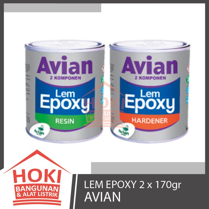 Jual LEM EPOXY AVIAN 2 KOMPONEN RESIN + HARDENER 170gr x 2 Kaleng ...