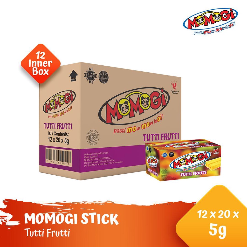 Jual Momogi Stick Tutti Frutti 4.5gr (1 Karton @ 12 Box) | Shopee Indonesia