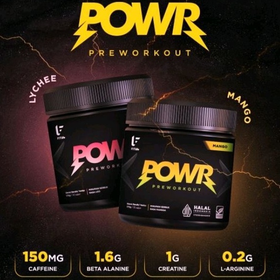 Jual Fitlife POWR Preworkout 35 Servings Suplemen Power Energy Pre ...