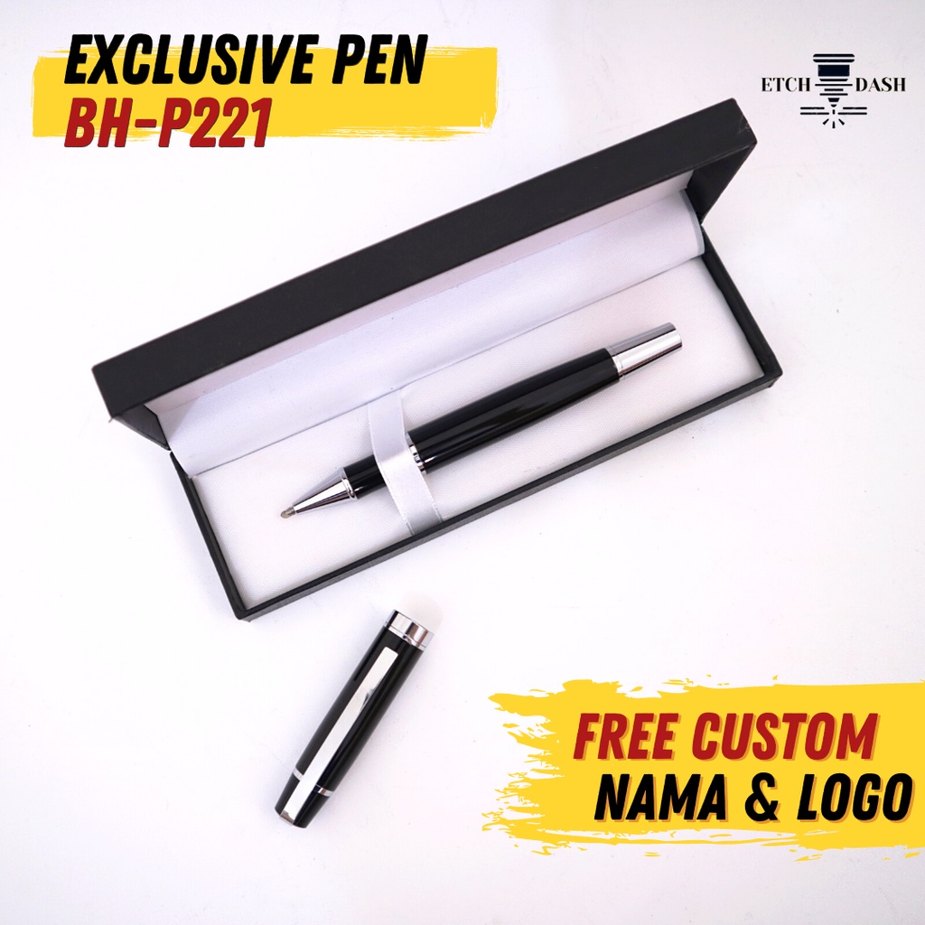 Jual Pulpen Ballpoint Box Hitam dapat Free Custom Nama dan Logo ...