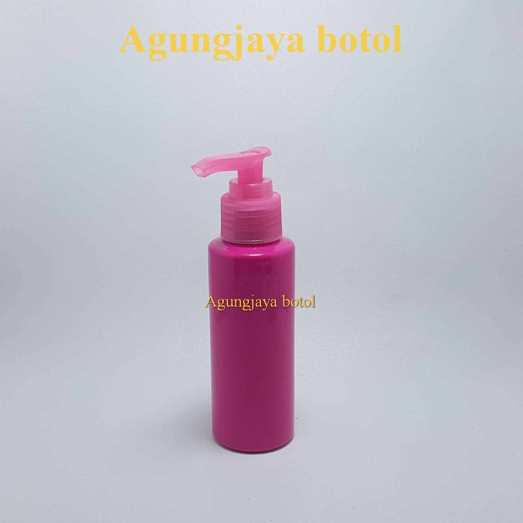 Jual Botol Pet 100 ml RF Pendek Merah Tutup Pump Lotion / Botol Plastik ...