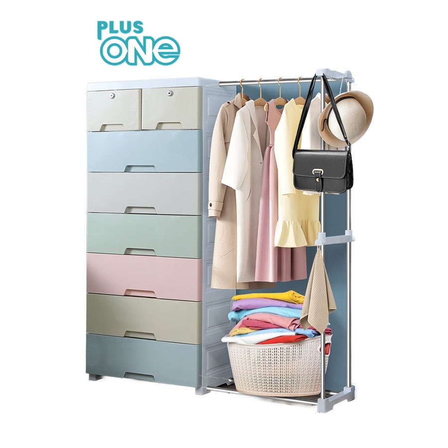 Jual Plus One - Rak Lemari Plastik Jumbo Pakaian 5 / 6 / 7 Tingkat Sus ...
