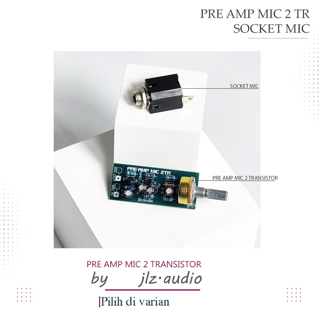 Jual soket socket Mic 6.5mm mono & Pre amp 2 TR transistor karaoke ...