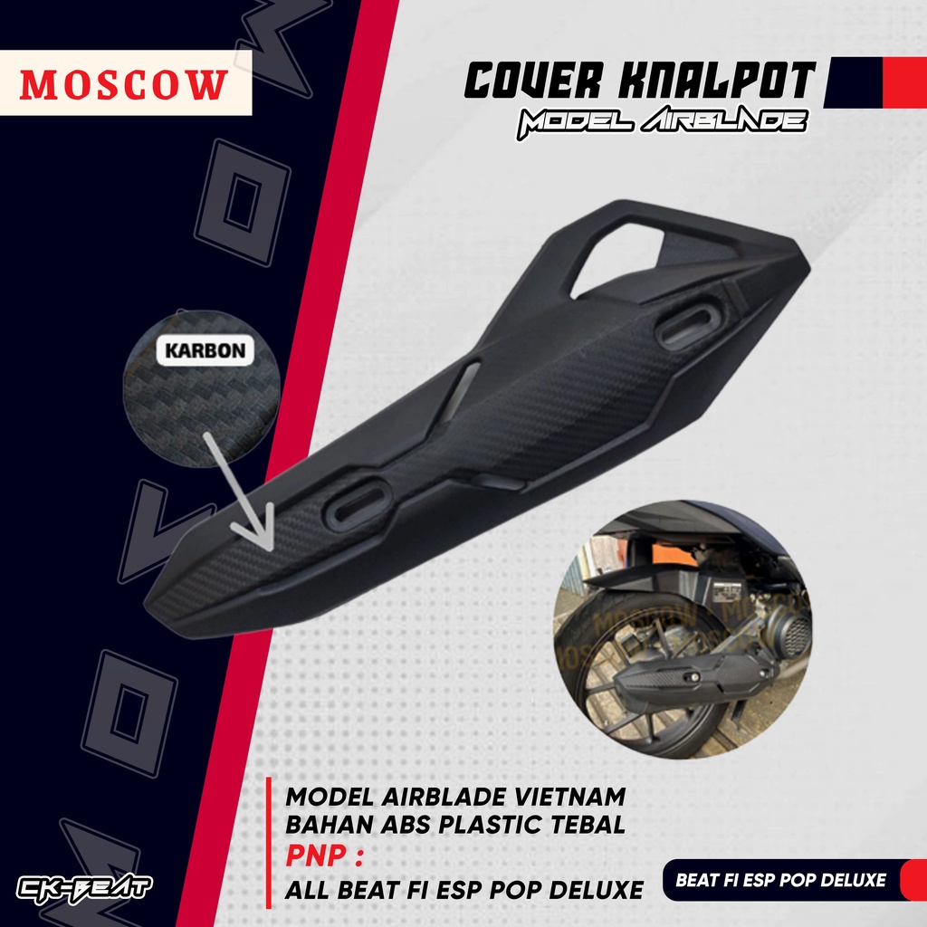 Jual Cover Tameng Knalpot BEAT FI F1 ESP POP DELUXE KARBU Karbon ...
