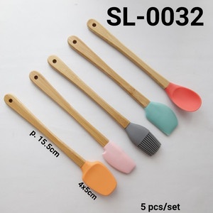Jual SPATULA MINI UTENSIL SET / SUTIL SILIKON TAHAN PANAS (1 SET = 5 ...