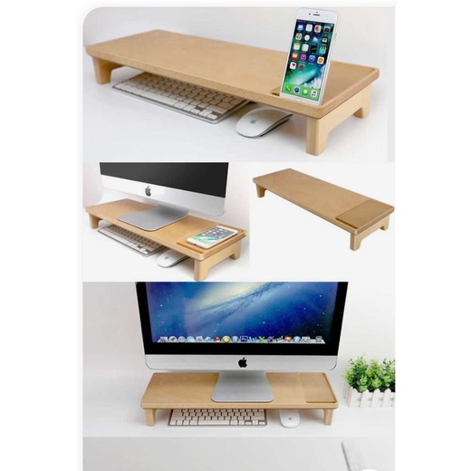 Jual Alas monitor komputer / Meja laptop kayu jati belanda | Shopee ...