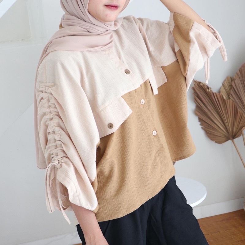 Jual [READY STOCK] COD - KEMEJA VLARY LINEN TOP PREMIUM - KEMEJA ...