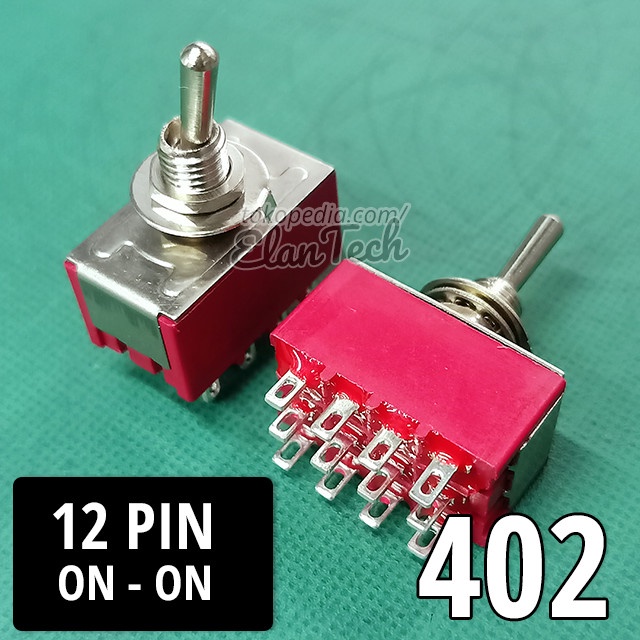 Jual Toggle Switch 12 Pin ON - ON 4PDT MTS-402 Saklar Togle ElanTech ...