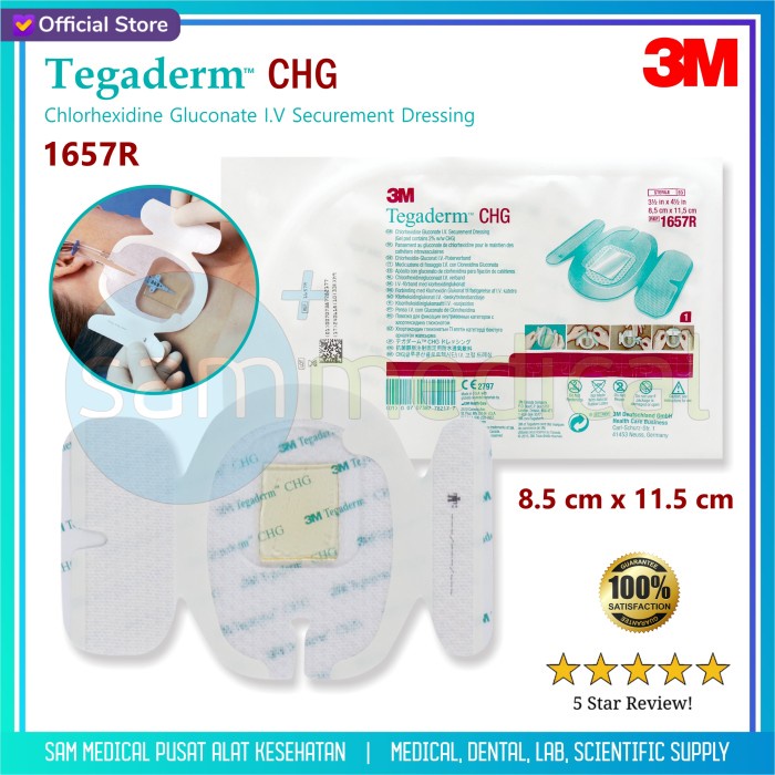 Jual 3M Tegaderm plester luka transparan / CHG (8.5cm x 11.5cm) IV ...