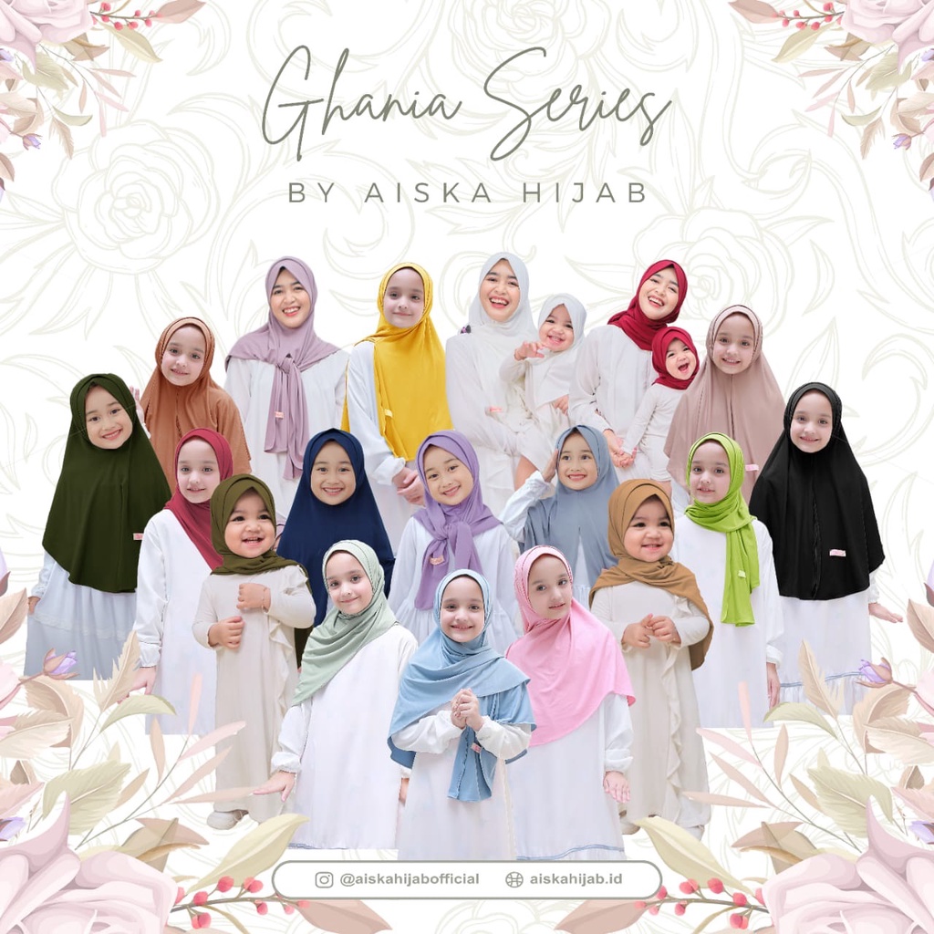 Jual Hijab Ghania Series by Aiska Black (Mom&Kids) | Shopee Indonesia