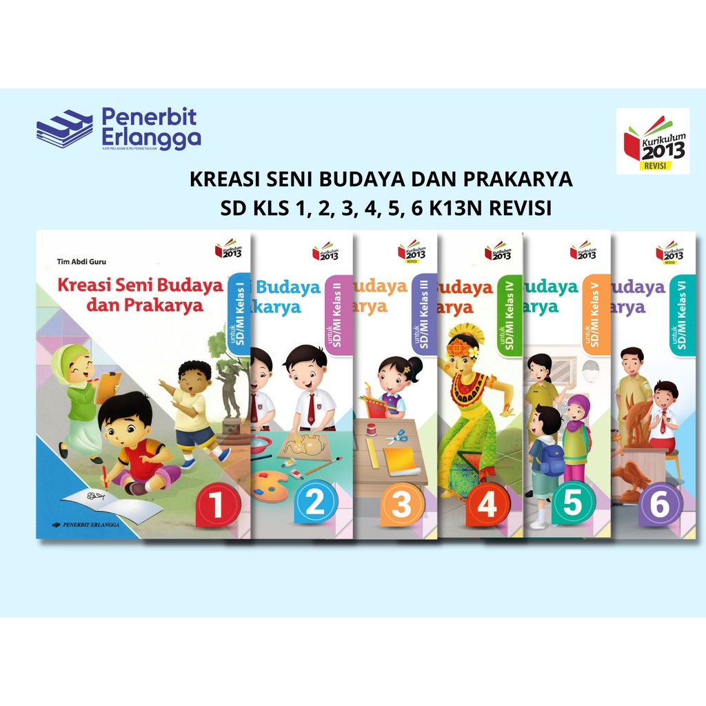 Jual KREASI SENI BUDAYA & PRAKARYA SD KLS 1-6 K13N REVISI ERLANGGA ...