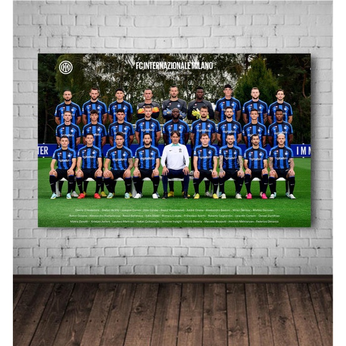 Jual Poster INTER MILAN frame Kayu A3+(31x46cm) Tim 2022-2023 Sepakbola ...