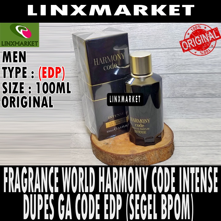 Jual FRAGRANCE WORLD HARMONY CODE INTENSE (EDP) MEN 100ML DUPES GA CODE ...