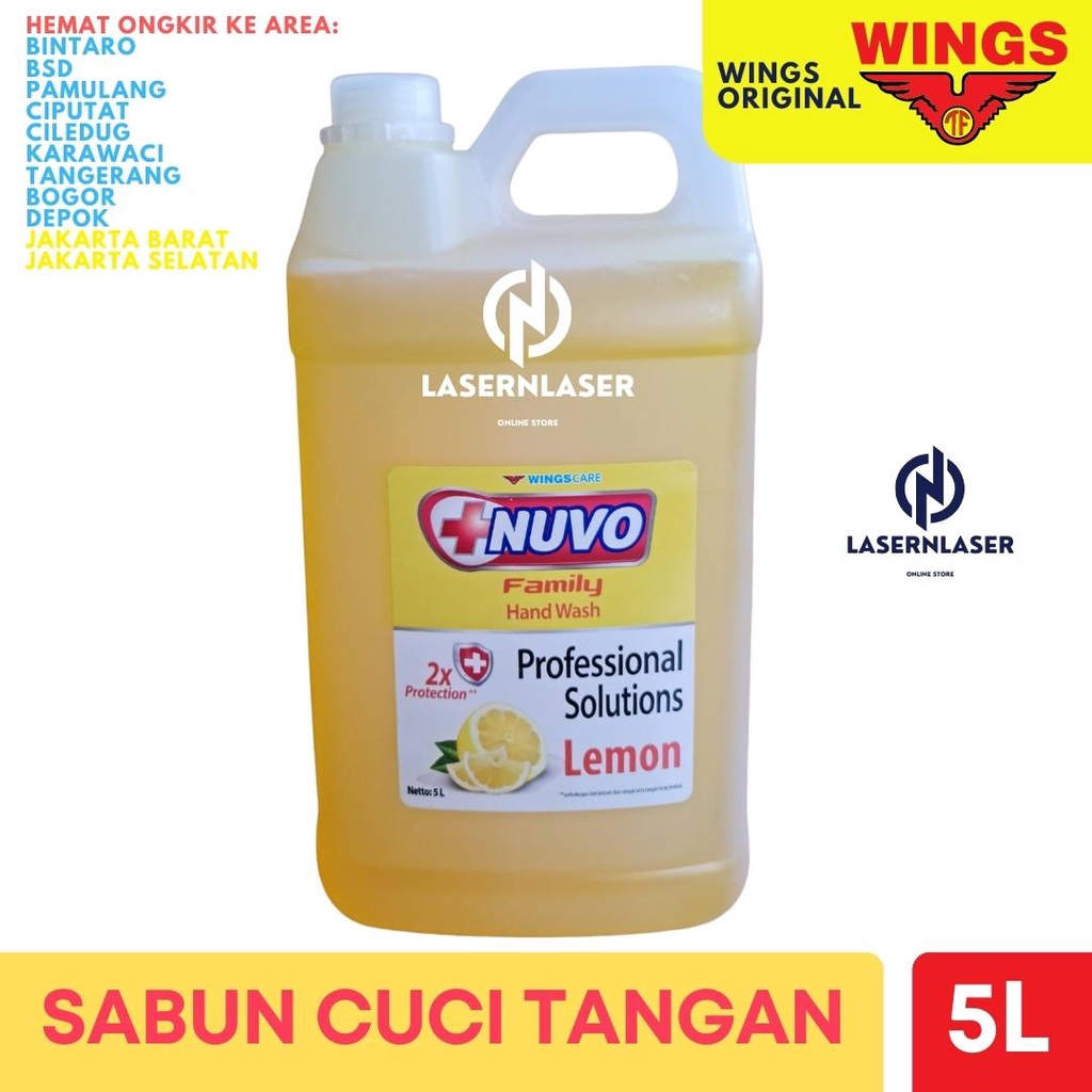 Jual Nuvo Family Handwash Sabun Cuci Tangan Lemon - KUNING 5 Liter 5L ...