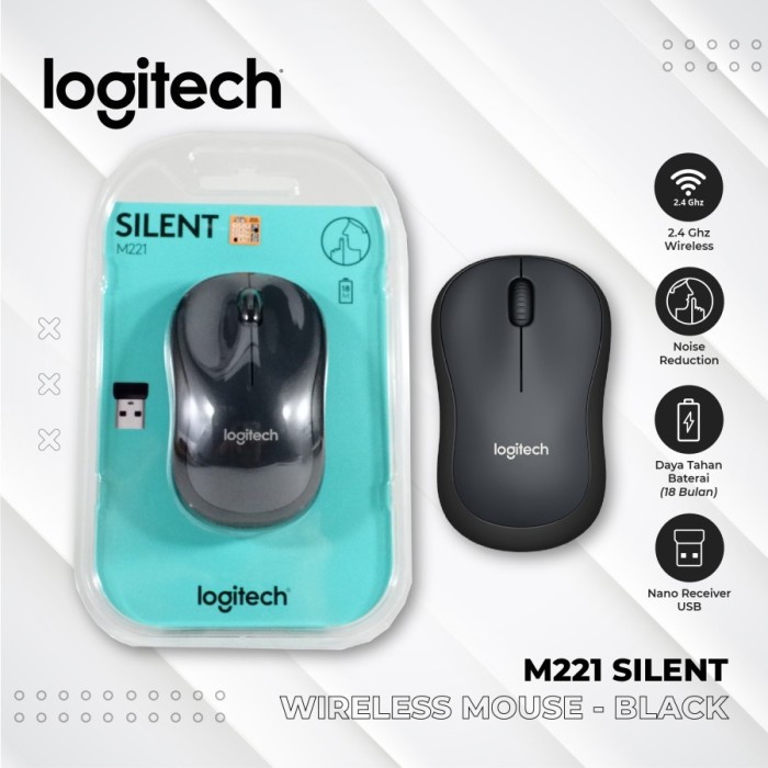 Jual Logitech M221 / M 221 Silent Wireless Mouse - Hitam | Shopee Indonesia