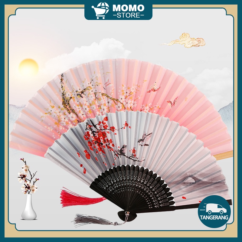 Jual Kipas Lipat Bahan Bambu Motif Bunga Gaya China Untuk Pesta Dansa ...