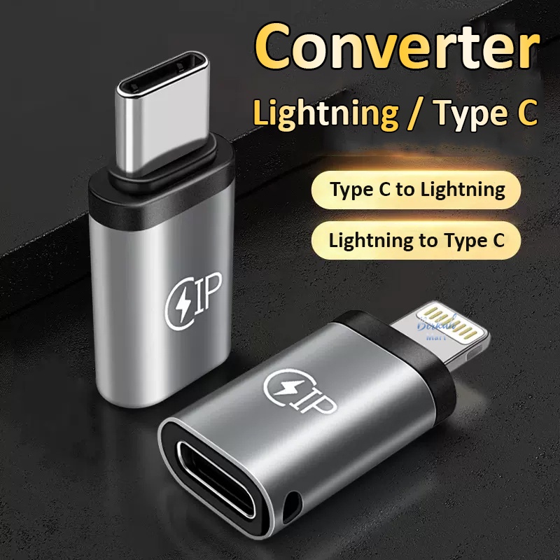 Jual Adapter Lightning Ke Type C dan Type C Ke Lightning OTG Converter Metal Fast Charger ...