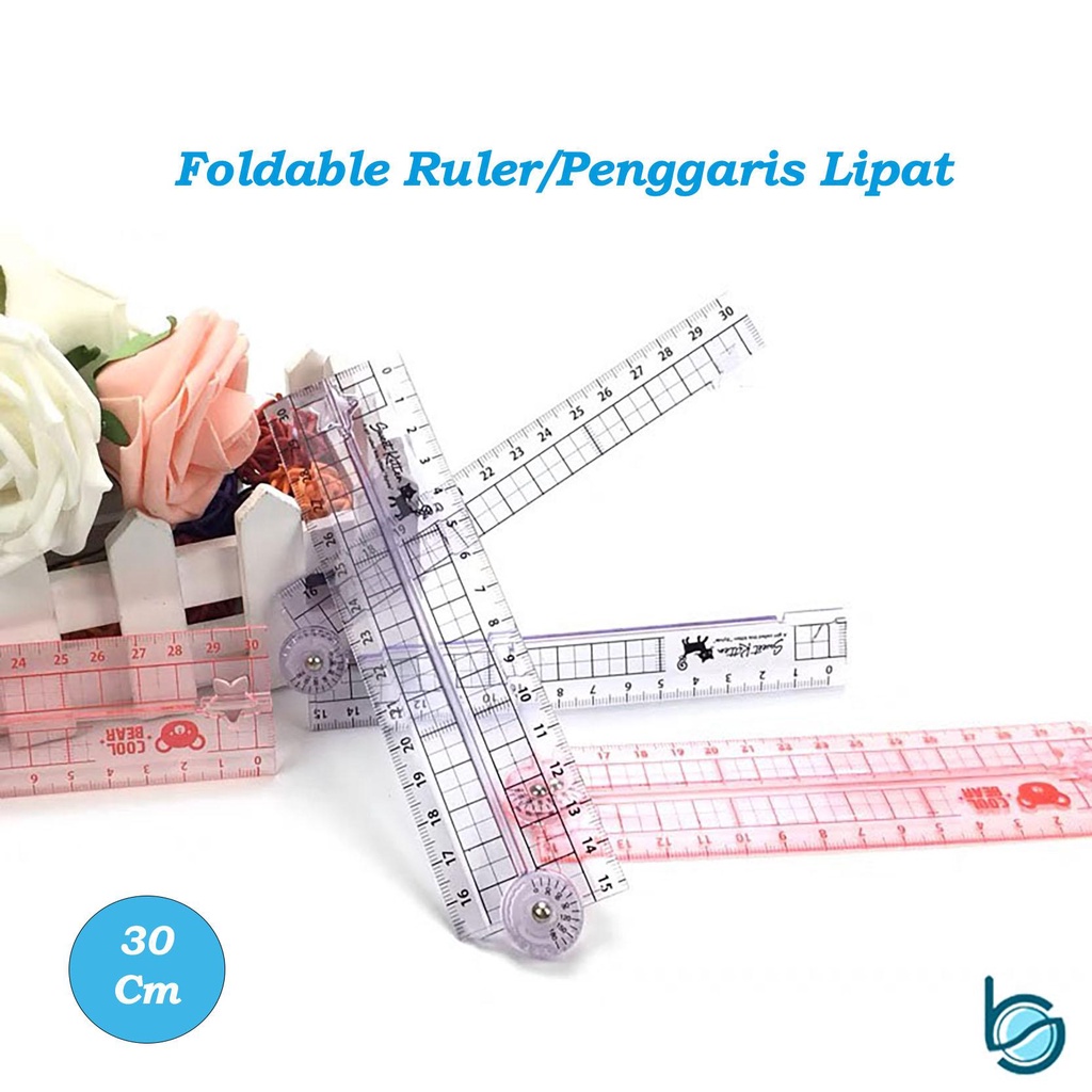 Jual Penggaris Lipat/Foldable Ruler / Penggaris Transparan 30cm Dapat ...