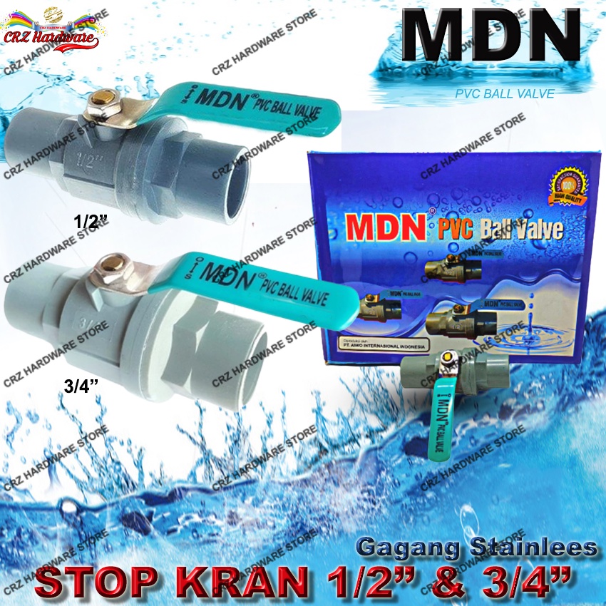 Jual Stop Kran Ball Valve Handle Besi Stainless Stop kran MDN Pipa PVC ...