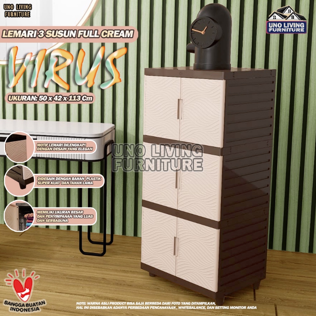 Jual LEMARI PAKAIAN KINGDOM VIRUS 3 SUSUN LEMARI PINTU KABINET LEMARI ...