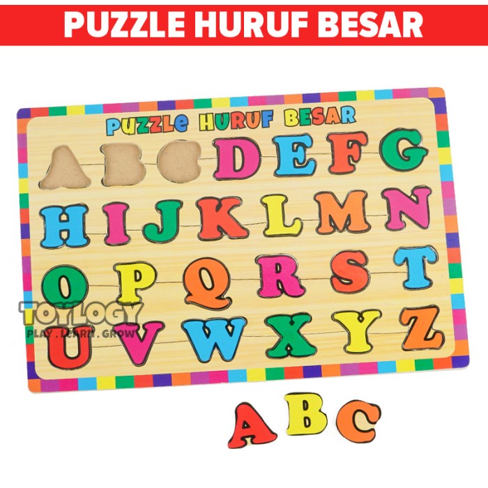 Jual Puzzle Kayu Mainan Edukasi Anak Abjad Alphabet Huruf Besar Kapital ...