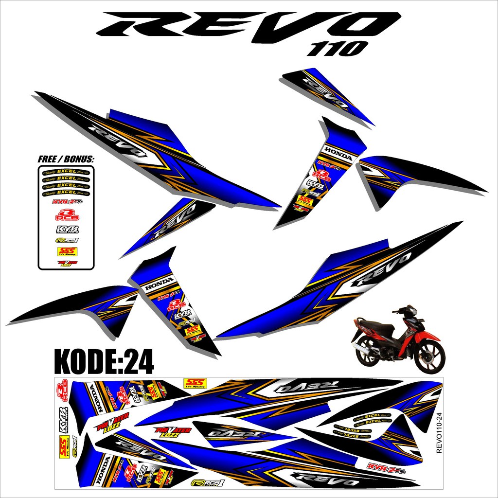 Jual (COD) Striping Sticker Revo 110 Lis Variasi Revo Lama 2007 Desain ...