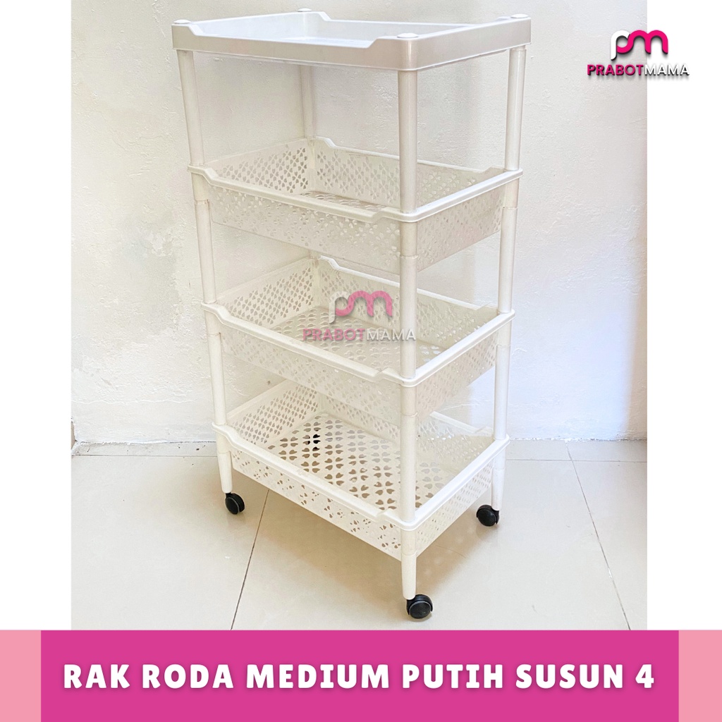 Jual Rak Jumbo Roda Hyper Putih - Prabotmama / Rak Susun 4 / Rak ...