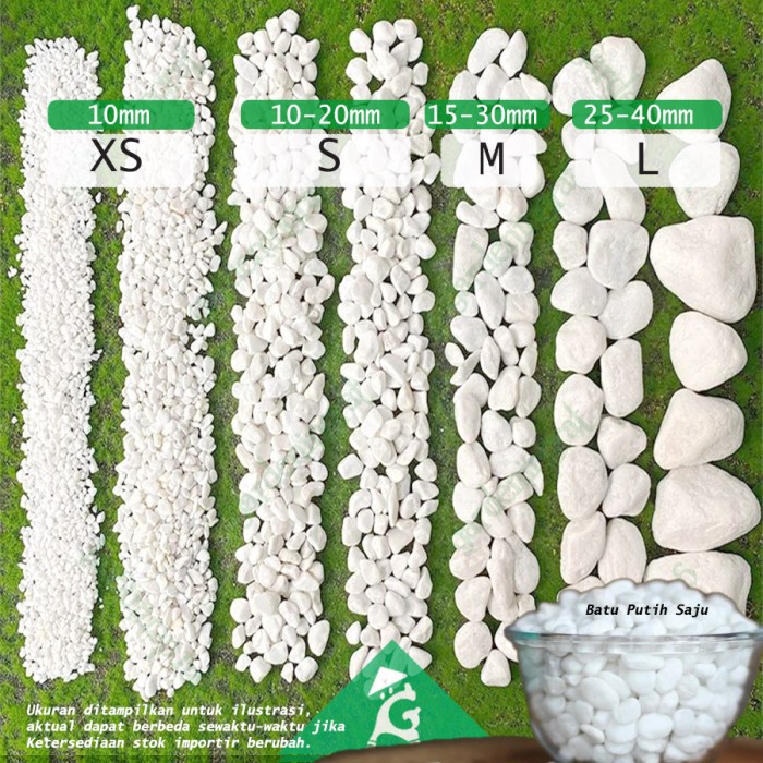 Jual [1KG] Batu Putih Italy - White Italian Natural Gravel Stone untuk ...