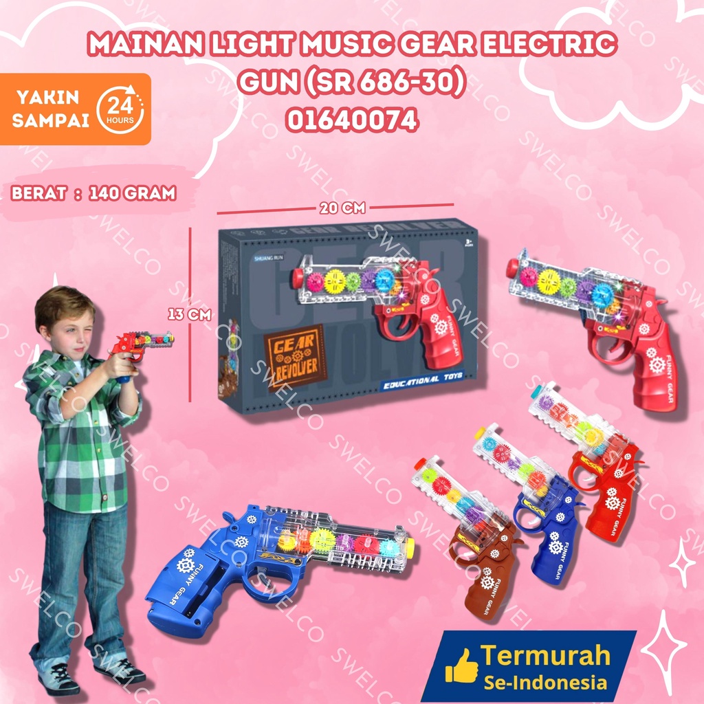 Jual MAINAN ANAK EDUKASI GEAR LIGHT GUN PISTOL LAMPU DAN SUARA | Shopee Indonesia