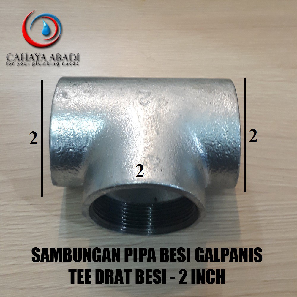 Jual TEE BESI 2 INCH - SAMBUNGAN PIPA BESI GALVANIS - GALUNGGUNG - TEE BESI - T | Shopee Indonesia