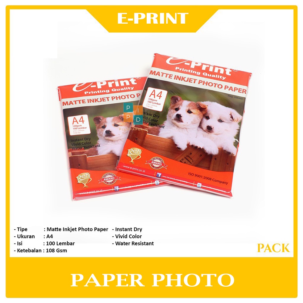 Jual E-PRINT - Matte Inkjet Paper Paper A4 108gsm - Pack | Shopee Indonesia