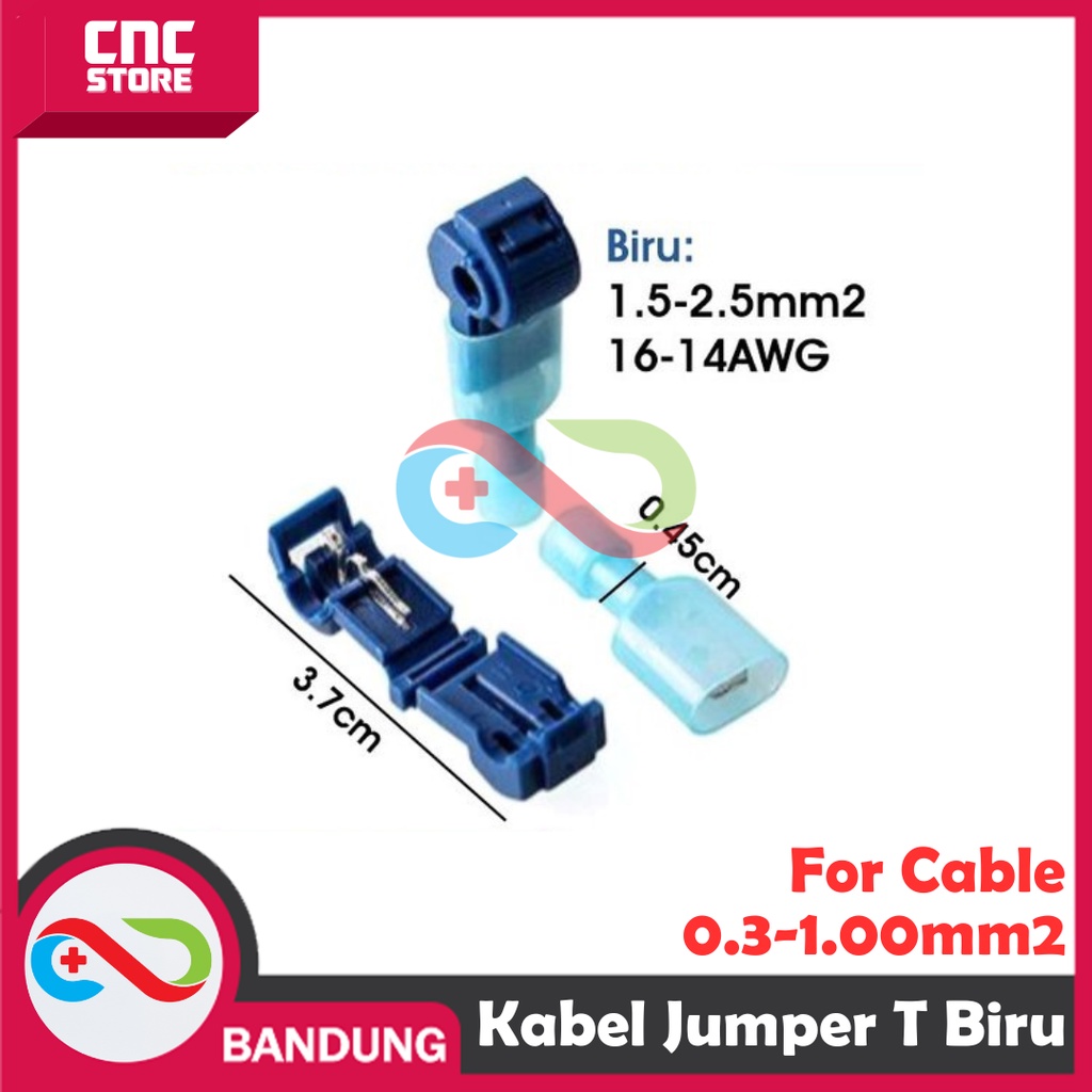 Jual KABEL JUMPER T BIRU 1-2.5MM2 WIRE CONNECTOR CABANG 3 SPLITTER ...