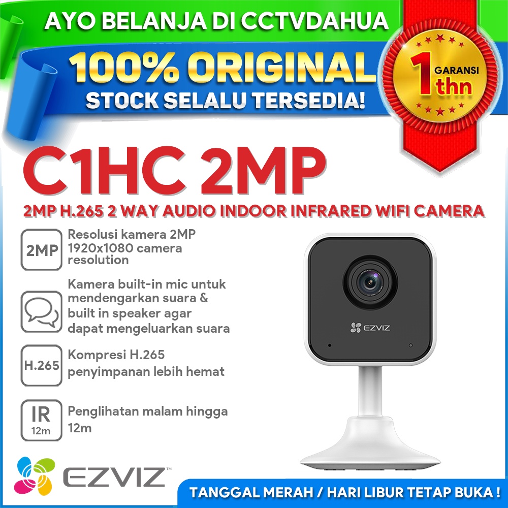 Jual EZVIZ C1HC 1080P 2MP H.265 2 WAY AUDIO INDOOR INFRARED WIFI CAMERA ...