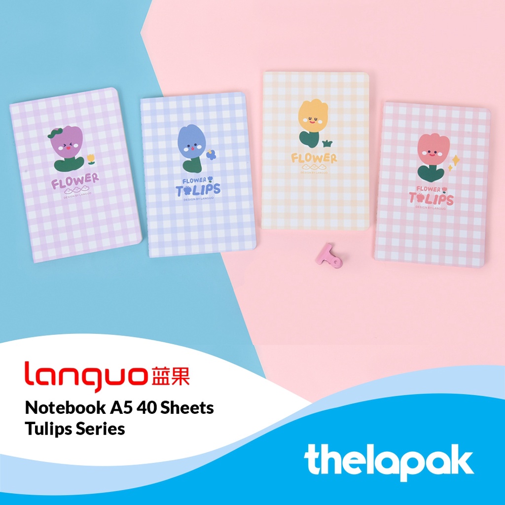 Jual Buku Tulis A5 Languo Tulips Series 40 Sheets Notebook | Shopee ...