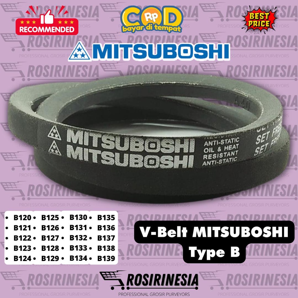 Jual VANBELT - V BELT - V-BELT MITSUBOSHI B120, B121, B122, B123, B124 ...