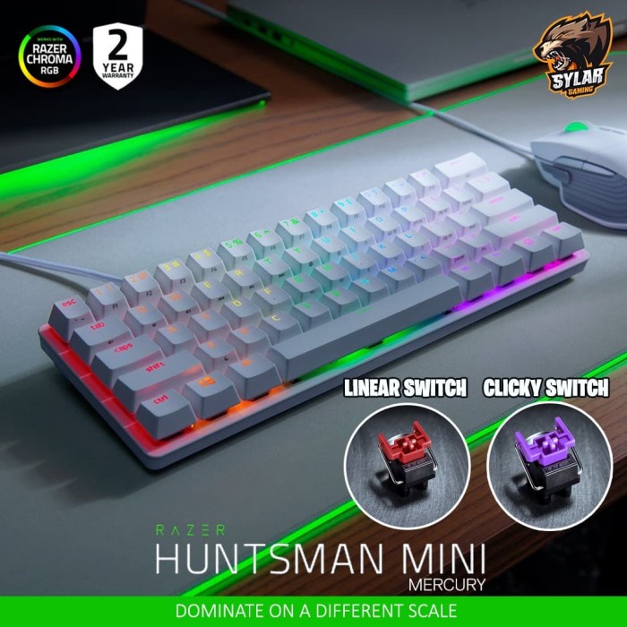 Jual Razer Huntsman Mini Chroma Mercury 60% Mechanical Gaming Keyboard ...