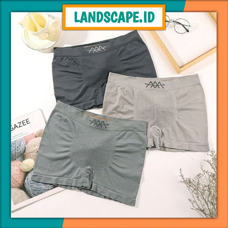 Jual LS Celana Boxer Pria 3 Gunung Kolor Pendek Polos Cowok Underwear Man Daleman Sempak Import ...