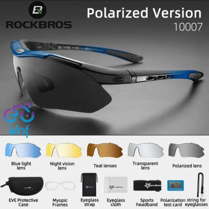 Jual ROCKBROS 10007 089 Kacamata Sepeda 5 Lensa Polarized Lens Bicycle Bike Glasses Sunglasses ...