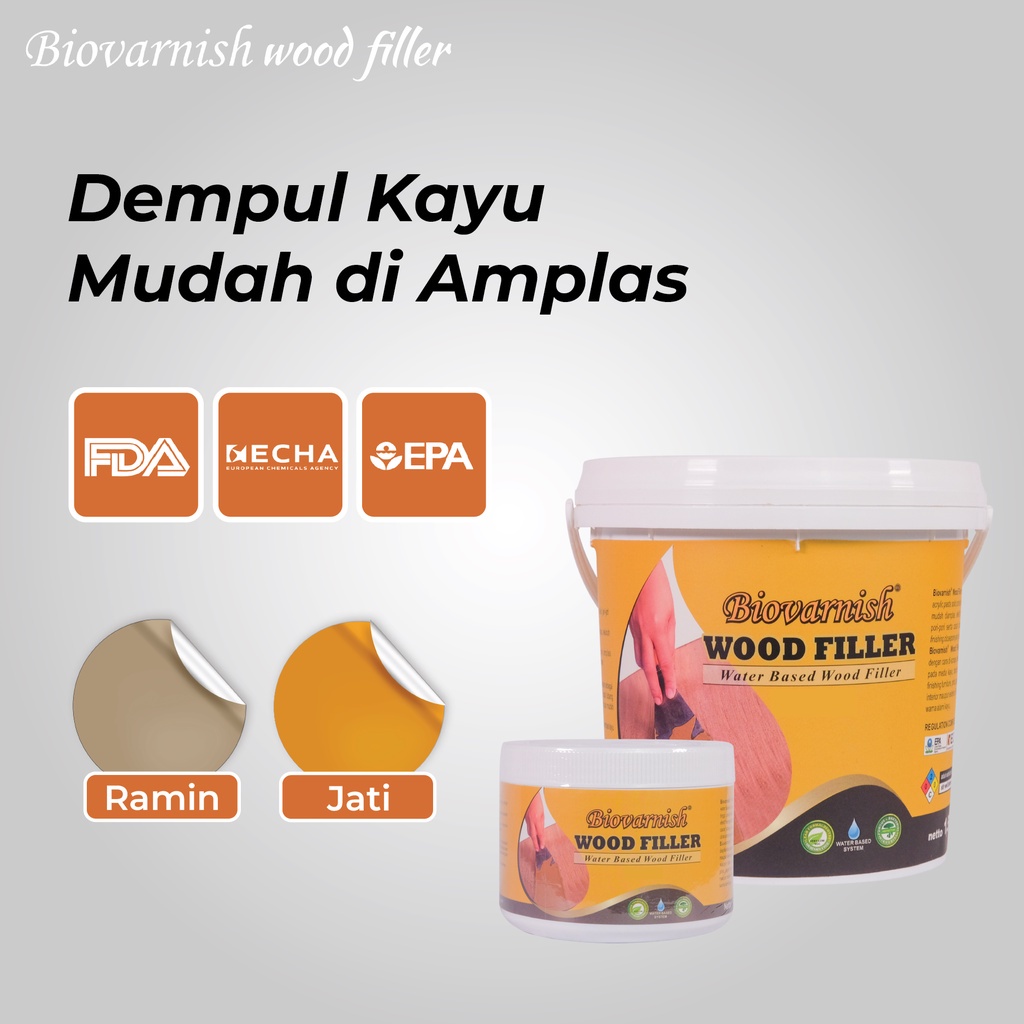 Jual Dempul Kayu Waterbased Berkualitas Biovarnish Wood Filler 1.5 kg ...