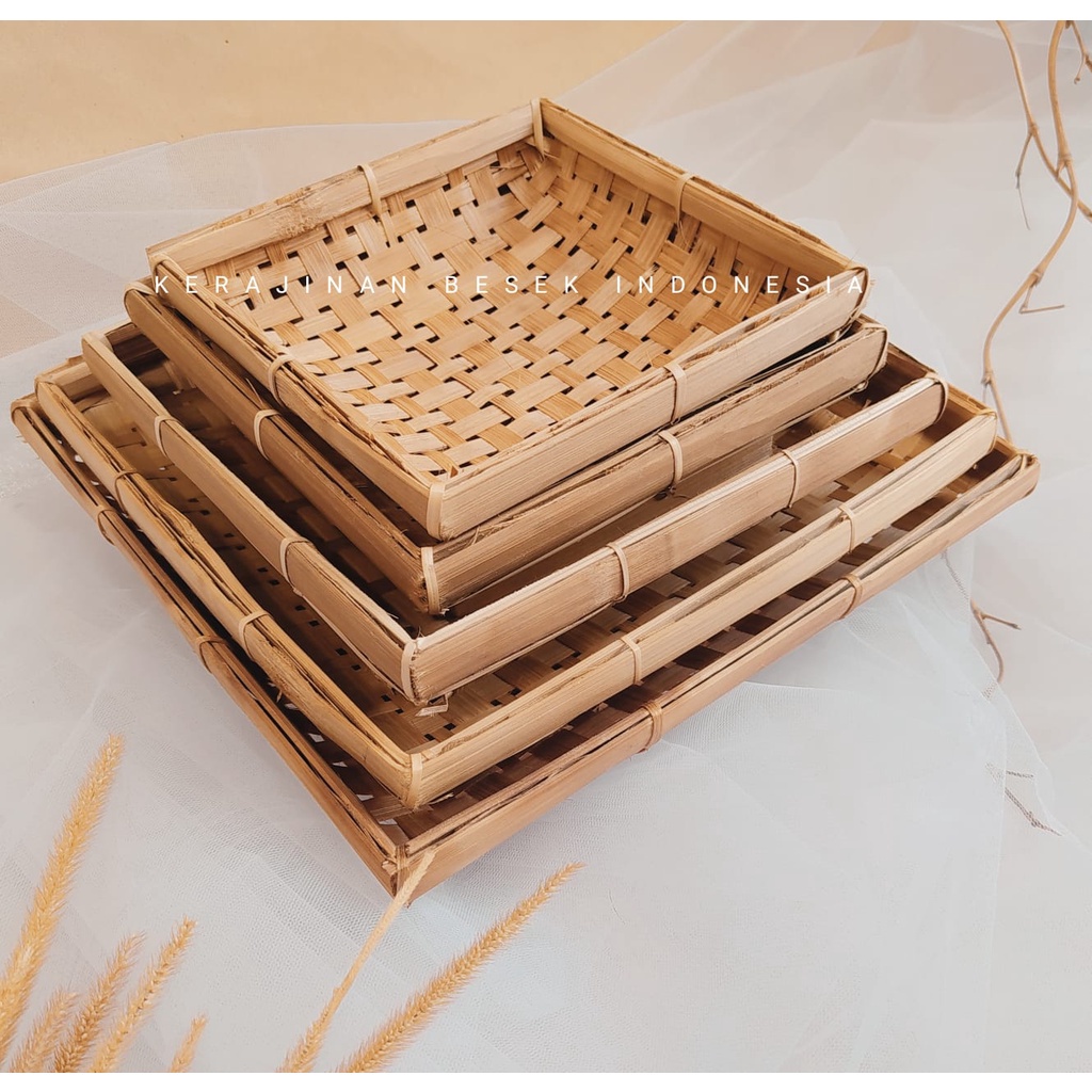 Jual Bambu Bambu PIRING KOTAK WARNA BAMBU// Piring makan// Piring ...