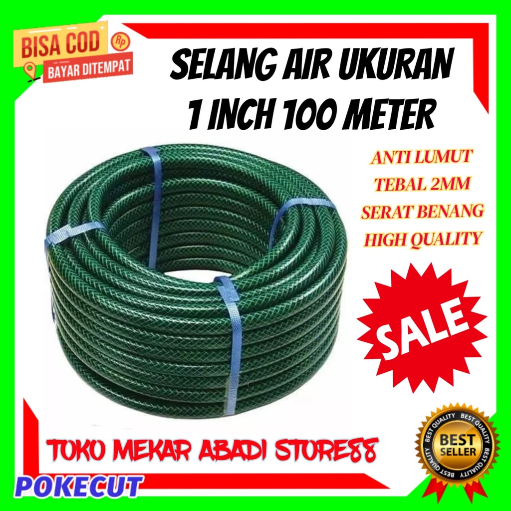 Jual SELANG AIR 1 INCH SERAT BENANG HIJAU HARGA PER ROLL 100 METER | Shopee Indonesia