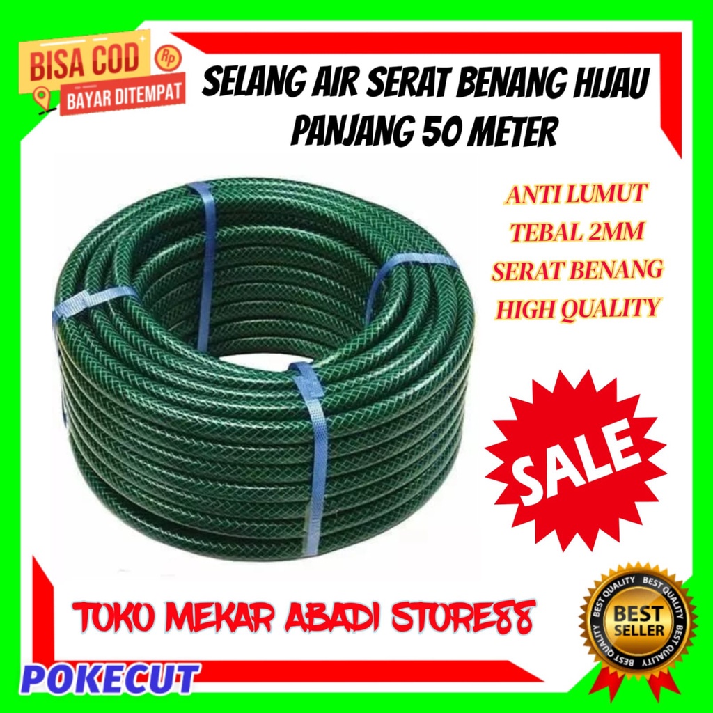 Jual SELANG AIR PANJANG 50 METER SERAT BENANG UKURAN 1/2 5/8 3/4 ...