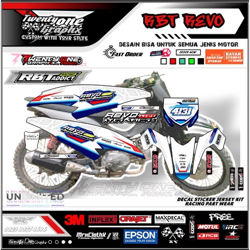 Jual DECAL STIKER RBT REVO FI INJEKSI WHITE kekinian⭐ BEBEK TRAIL MODIF ...