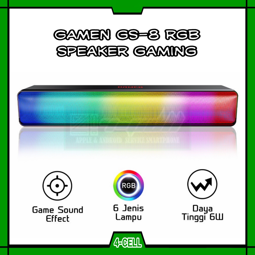 Jual Gamen GS8 GS-8 RGB Multimedia Soundbar Speaker Gaming RGB | Shopee ...