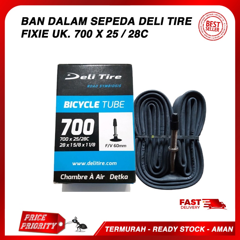 Jual Ban Dalam Sepeda Fixie Roadbike 700 x 25 Deli Tire Ban Dalem 700 x 28 | Shopee Indonesia