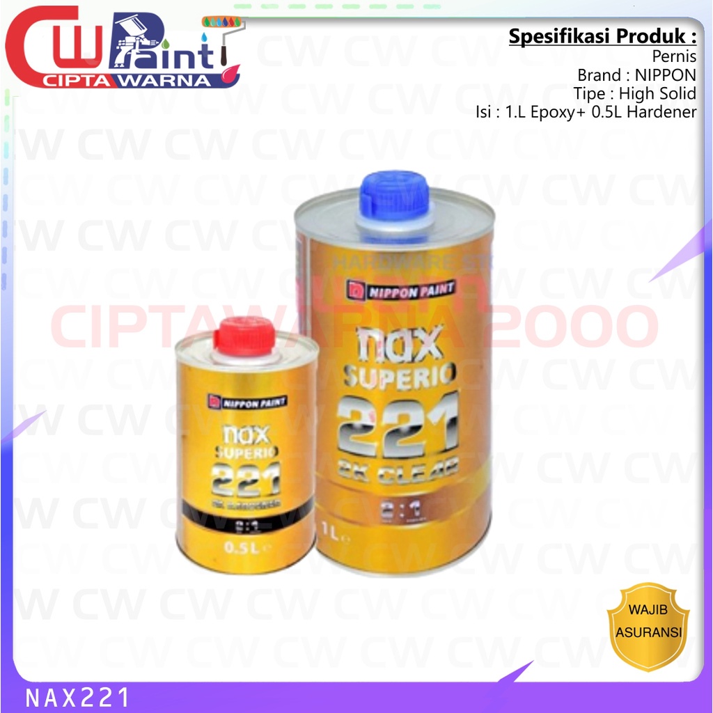 Jual Nax Superio 221 2K PU Clear Coat 1,5 Liter Nippon Paint Set | Shopee Indonesia