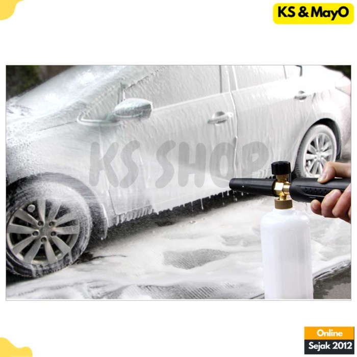 Jual Alat Semprot Foam Cuci Mobil Konektor 1/4 Inch Tabung1 Liter ...