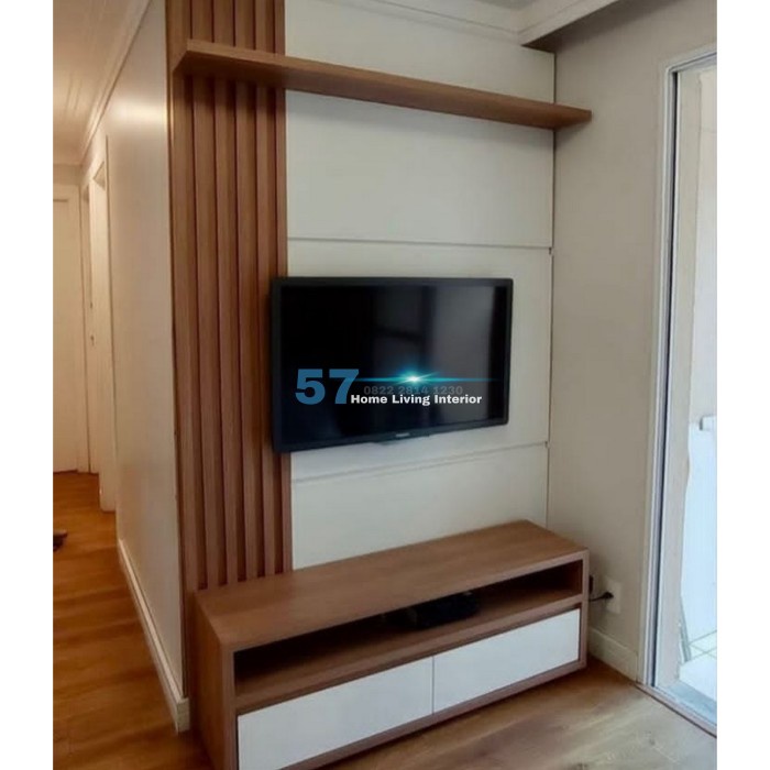Jual Kabinet Tv Dan Backdrop Ruangan Bahan Multiplek HPL Free Desain ...