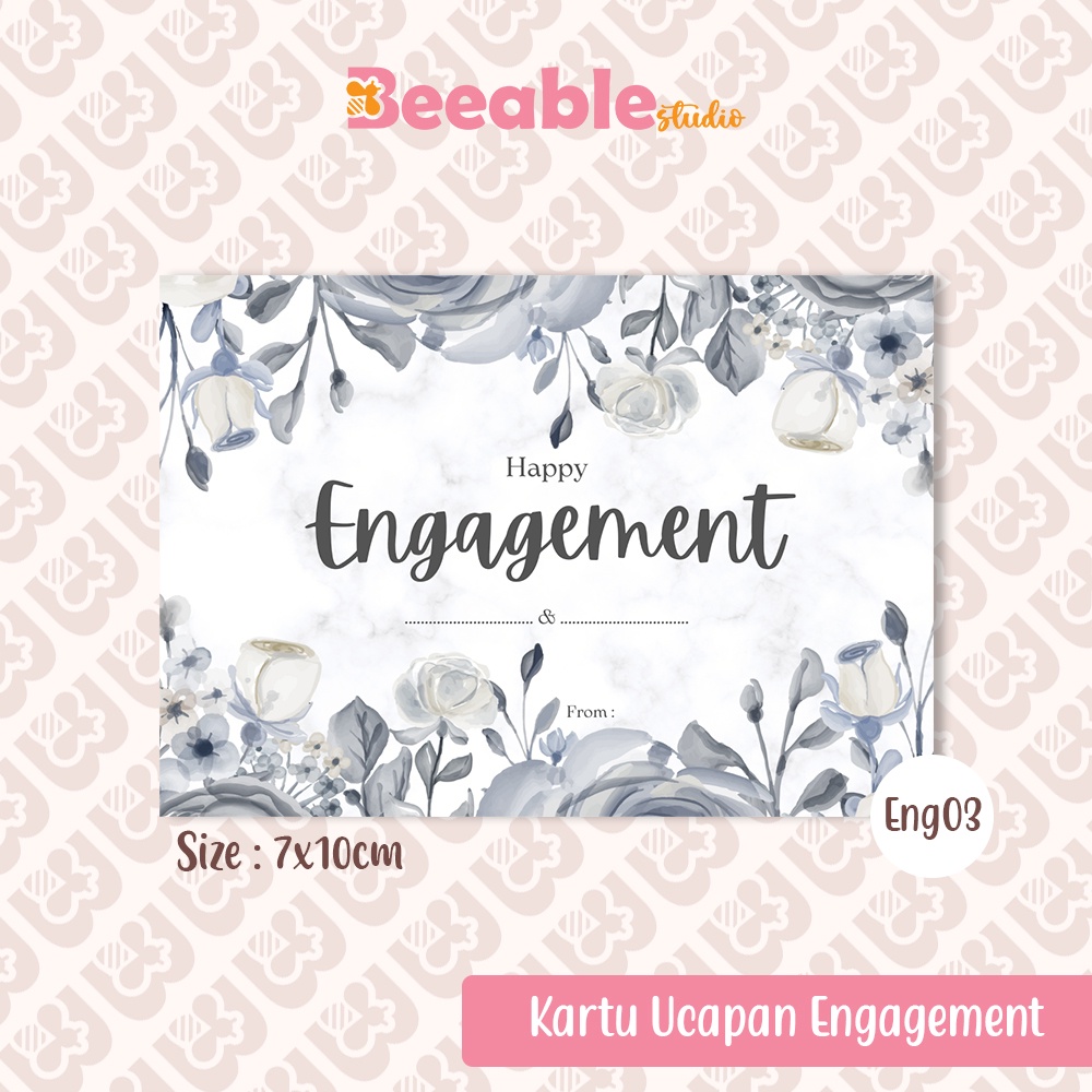 Jual Kartu Ucapan Happy Engagement Kertas Premium Glitter | Shopee ...